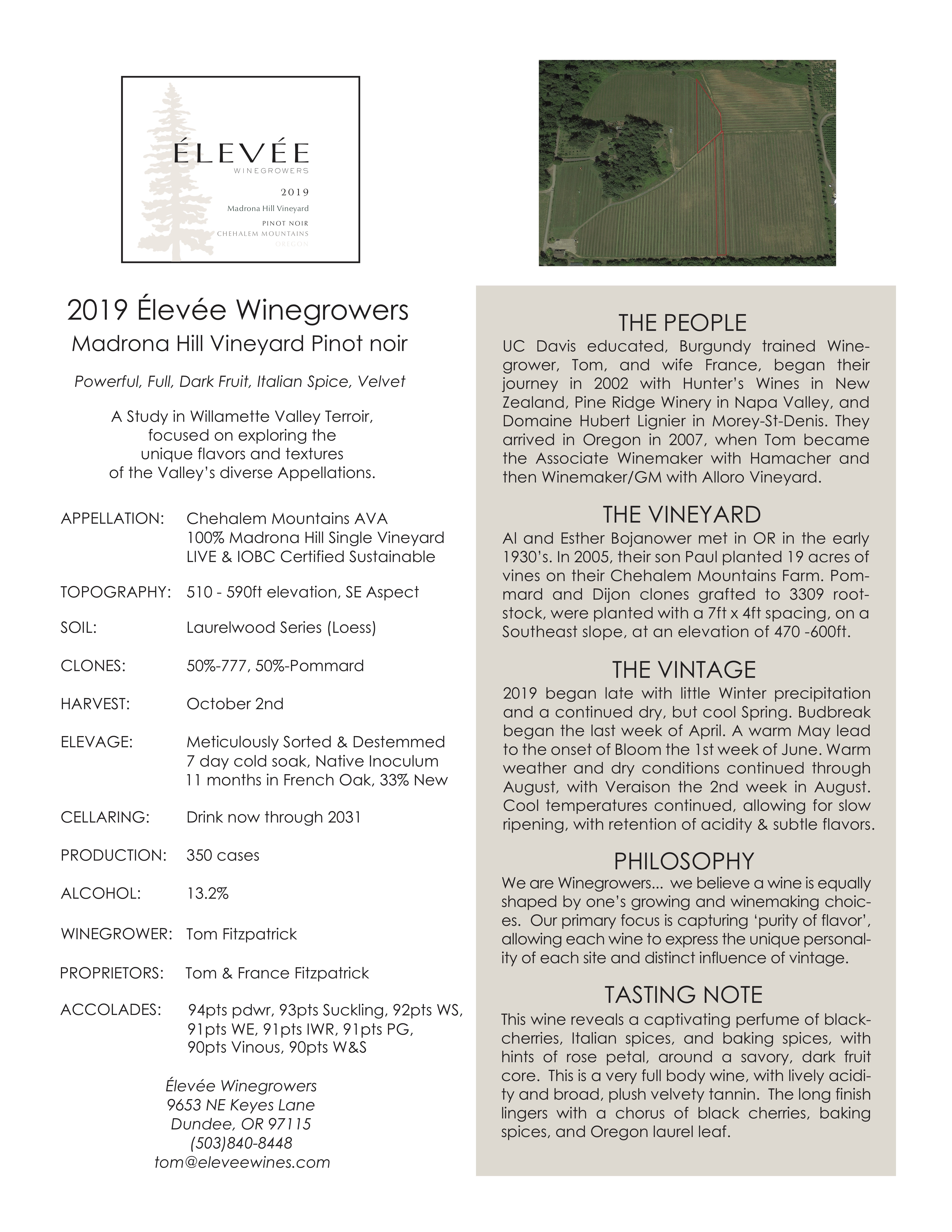 Elevee Winegrowers - Tech Sheets